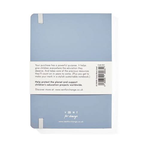 Notebook A5 Recycled Leather Lined Paper Dusty Blue Vurchoo Ethical