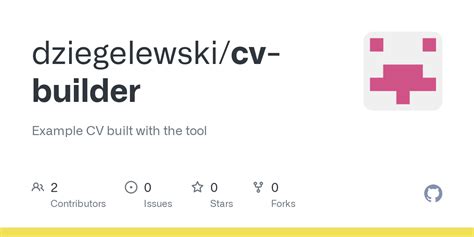Github Dziegelewski Cv Builder Example Cv Built With The Tool