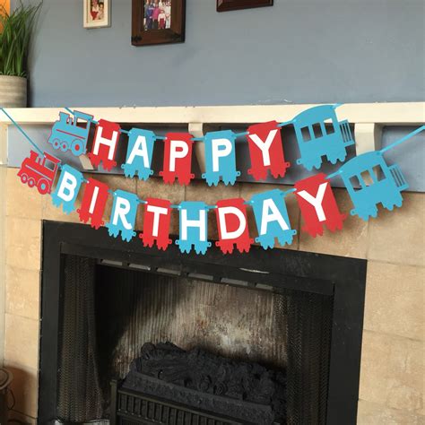 Train Birthday Banner Train Decorations Train Banner Train First
