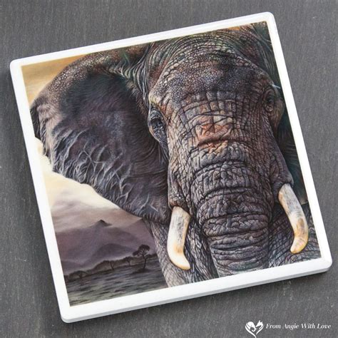 Tembo Elephant Coaster By Wildlife Artist Angie