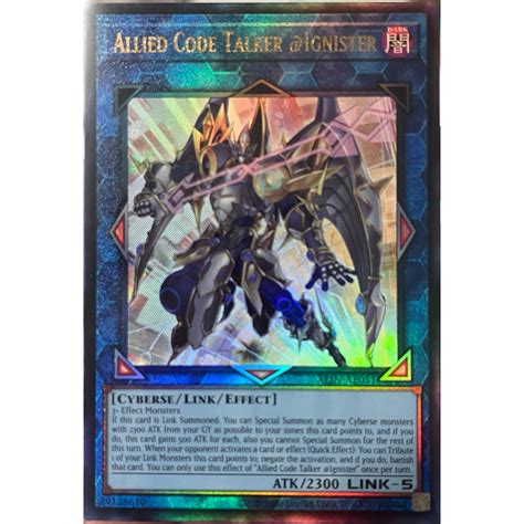 Yugioh Asia Eng ALIN AE Allied Code Talker Ignister Ultimate Rare Shopee Philippines