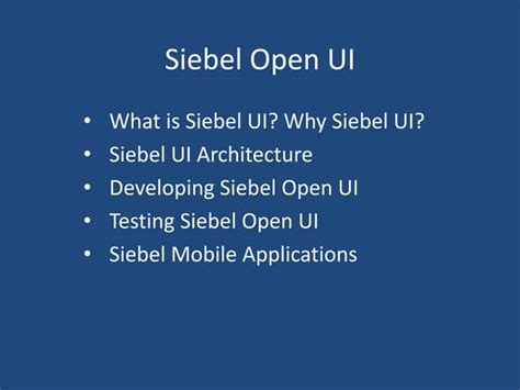 siebel open ui presentation pptx