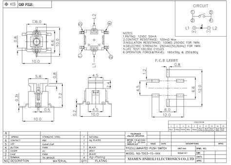TD03 1S Custom 66 Illuminated Tactile Switch SMT