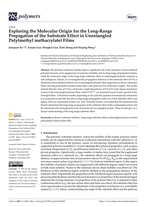 Pdf Exploring The Molecular Origin For The Long Range Propagation Of The Substrate Effect In