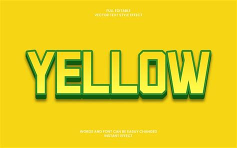 Premium Vector Yellow Text Effect