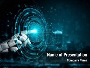 Research Artificial Intelligence Robot Cyborg PowerPoint Template Research Artificial
