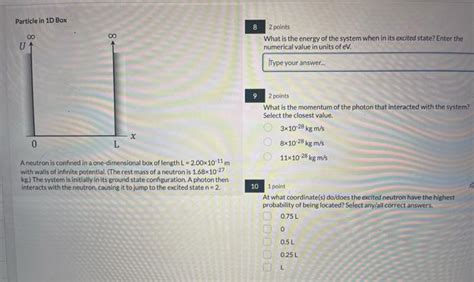 Solved Particle In D Box Points What Is The Energy Of Chegg