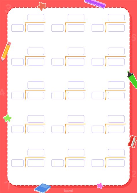 Blank Vertical Math Worksheet Division Red For Teachers Perfect For Grades 1st 2nd 3rd