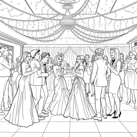 Best Prom Coloring Pages Free Printable Pdf