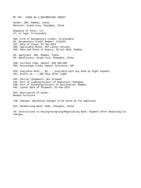 Swift Mt 700 Messagesh Pdf Finance And Money Management