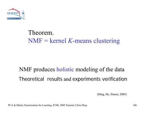 Principal Component Analysis And Matrix Factorizations For Learning Part 3 Ding Icml