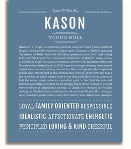 Kason Name Art Print Name Stories