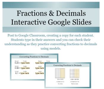Fractions Decimals Interactive Google Slides By Kish Your Brain