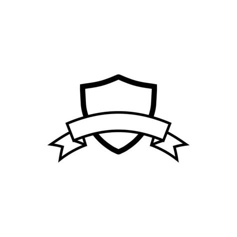 Shield Crest Ribbon Icon Design Template Vector