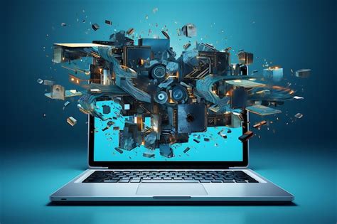 Premium Photo Sophisticated Computer On Blue Background