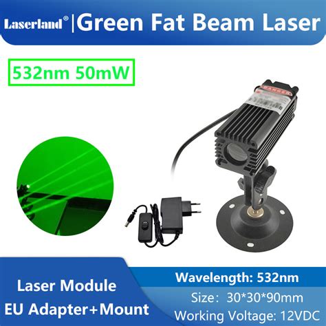 Laserland 532nm 50mw Fat Beam Green Laser Diode Module Stage Lighting
