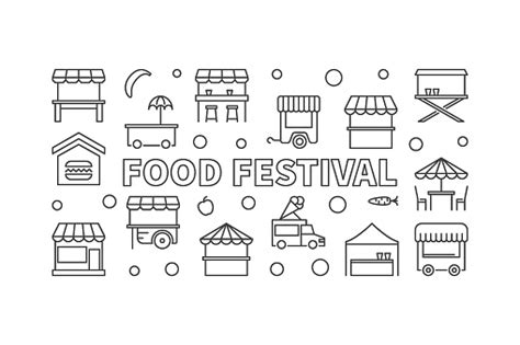 음식 축제 벡터 일러스트 레이 션입니다 길거리 음식 컨셉 배너 개념에 대한 스톡 벡터 아트 및 기타 이미지 개념 거리