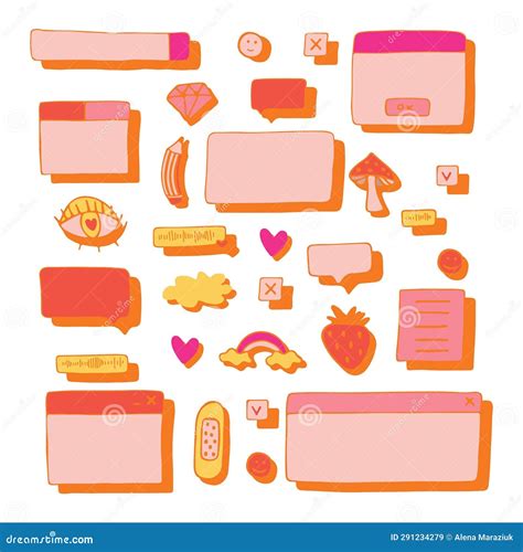 Dialog Boxes Old Retro Pc Elements User Interface Operating System Windows Icons In Trendy