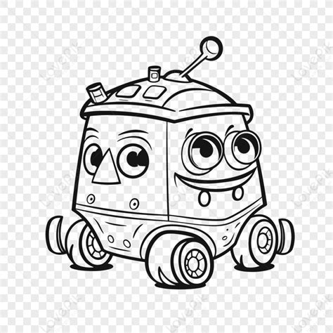 귀엽고 재미있는 만화 로봇 색칠 페이지 개요 스케치 드로잉 벡터 쥐 스케치 선 그리기 Png 일러스트 무료 다운로드 Lovepik