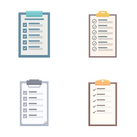 Premium Vector Set Of Flat Design Checklist Icons