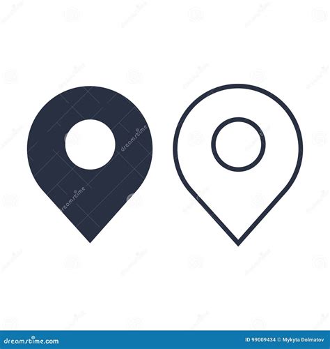 Map Pin Flat Design Style Modern Icon Pointer Minimal Vector Symbol Marker Sign Pin Icon