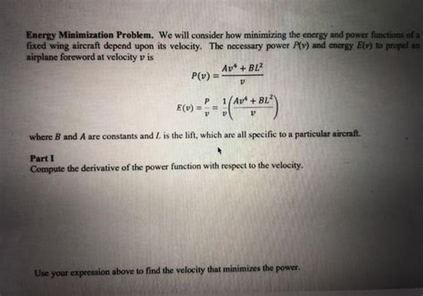 Solved Energy Minimization Problem We Will Consider How Chegg