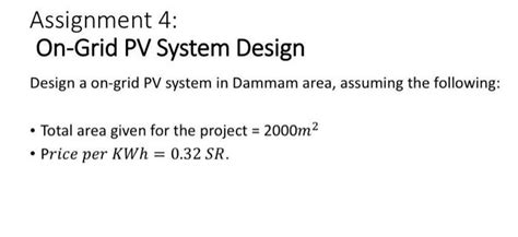 Solved Assignment 4 On Grid Pv System Design Design A