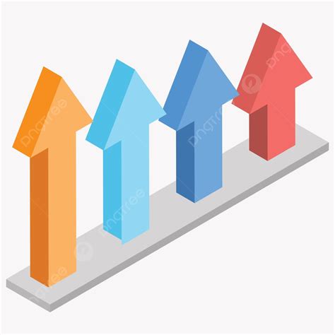 Colorful Arrow Graph Element Presented In 3d Isometric Illustration Colorful Arrow Graph Element Presented In 3d Isometric Illustration