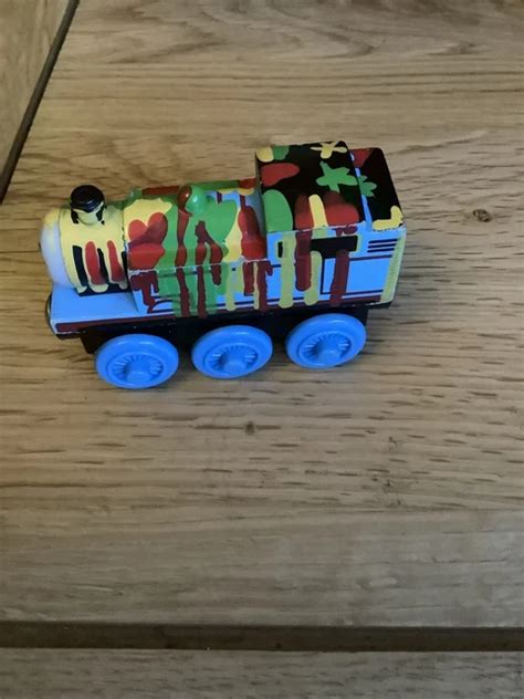 Thomas Tank Engine And Friends Wooden Train Paint Splattered Thomas