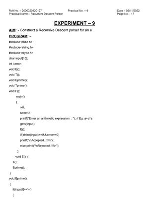 Compiler Design Module 1 Part 1 Compiler Compiler Is A Program That Reads A Program
