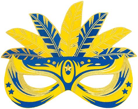 Embleem Masker Geel Blauw 25x30cm Kopen
