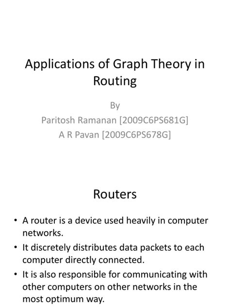 Pdf Applications Of Graph Theory In Routing Dokumentips