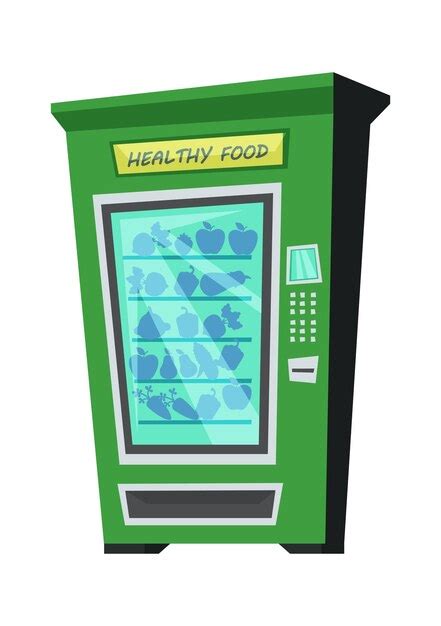 Premium Vector Healthy Food Vending Machine Flat Icon Automated Service