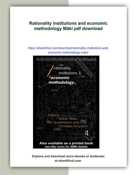 Rationality Institutions And Economic Methodology Mäki Pdf