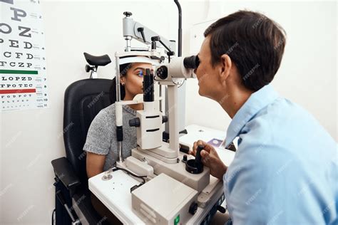 Premium Photo Eye And Vision Test Exam Or Screening With An