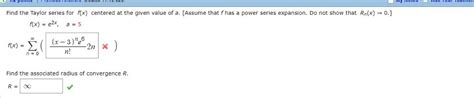 Solved Find The Taylor Series For Fx Centered At The Given