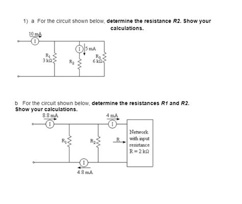 SOLVED For The Circuit Shown Below Determine The Resistance Calculations Show Your