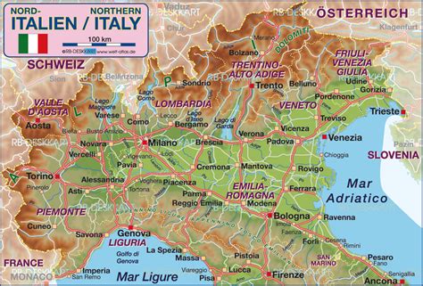 Northern Italy Map Cities Lakes And Regions
