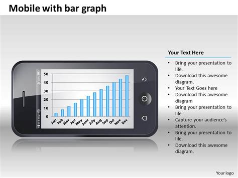 0414 Mobile Bar Graph Column Chart Powerpoint Graph Presentation