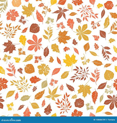 Floral Autumnal Leaf Seamless Pattern Fall Leaves Background Stock Illustration Illustration