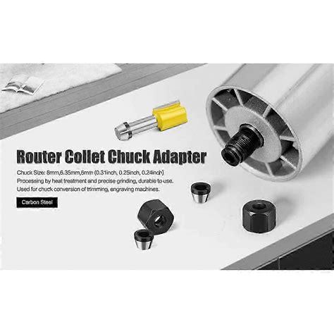 6 6 35 8mm Collet Chuck With Nut Engraving Trimming Machine Router Bit Adapter Electric Router