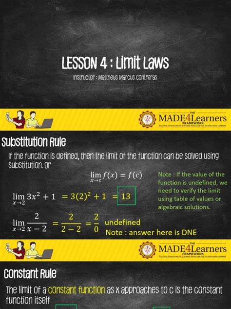 Lesson 4 Limit Laws Pdf Function Mathematics Functions And