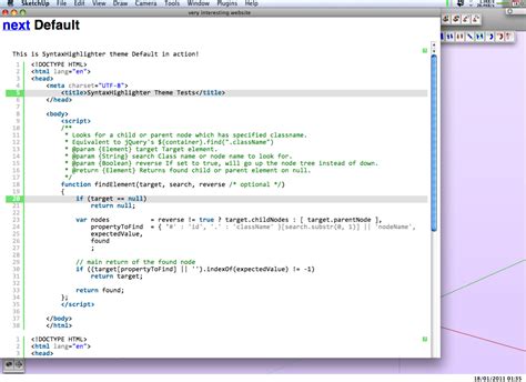 Syntax Highlighting In Su Webdialog Sketchucation