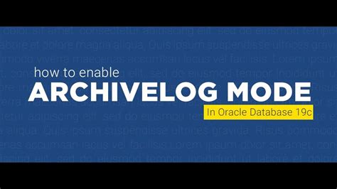 archive mode how to enable archive mode mode oracle database