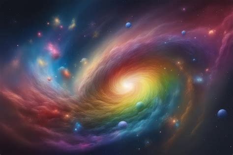 Premium Photo Dynamic Cosmic Universe With A Rainbow Touch