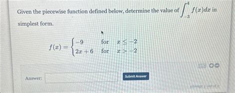 Solved Given The Piecewise Function Defined Below Determine