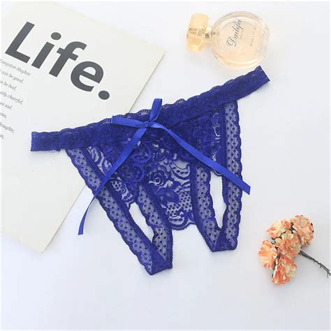 Женские стринги и стринги сексуальные кружевные трусы с бантиком трусики с открытой