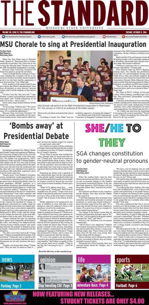 October 11 2016 By The Standard At Missouri State University Issuu