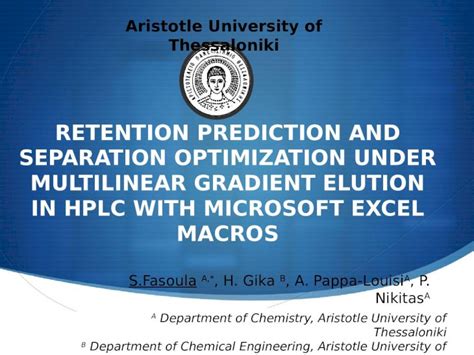 Pptx Retention Prediction And Separation Optimization Under Multilinear Gradient Elution In