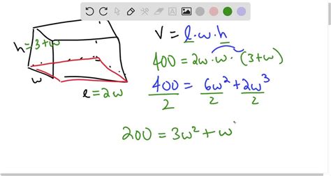 SOLVED A Box Has A Height Of 10 And Volume Of 540 Cubic Inches The Legth Of The Box Is 3 Times